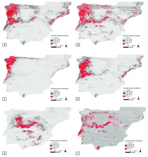 Maps Representing The Predicted Habitat Suitability Generated From The