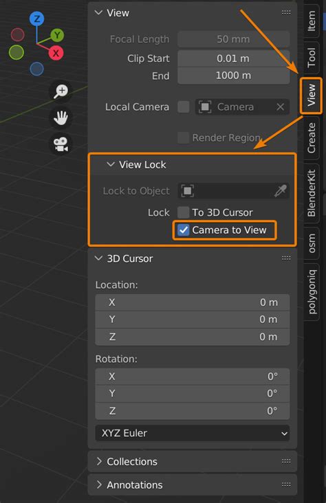 how to aim the camera at an object in blender