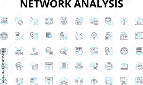 Network Analysis Linear Icons Set Graph Nodes Edges Centrality