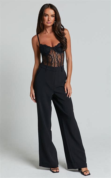 Iris Bodysuit Corset Lace Bodysuit In Black Showpo