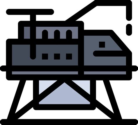 Construction Engineering Laboratory Platform Flat Color Icon Vector