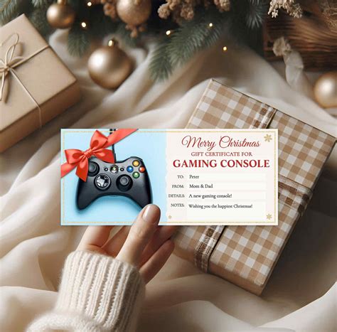 Gaming Console T Certificate • Video Game T Ticket • Christmas