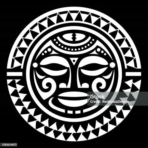 폴리네시안 마오리 얼굴 문신 벡터 만달라 패턴 흰색에 흰색 하와이 남자 부족 디자인 에 블랙 대칭에 대한 스톡 벡터 아트 및 기타 이미지 Istock