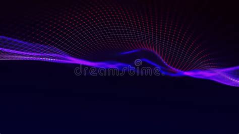Dynamic Wave Of Glowing Particles Abstract Digital Background Data Flow Information Concept