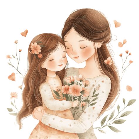 Mom And Daughter Hug Clipart
