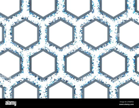 Space Between White Hexagonal Cells Filled With Rounded Color Shapes