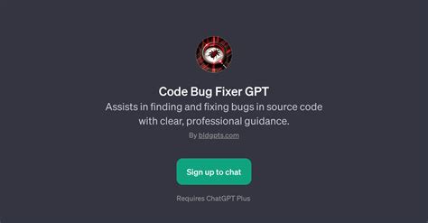 Code Bug Fixer Gpt Ai Tool For Debugging