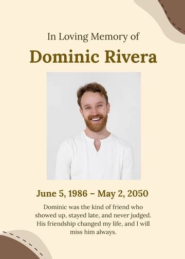 Free Eulogy For Self Template To Edit Online