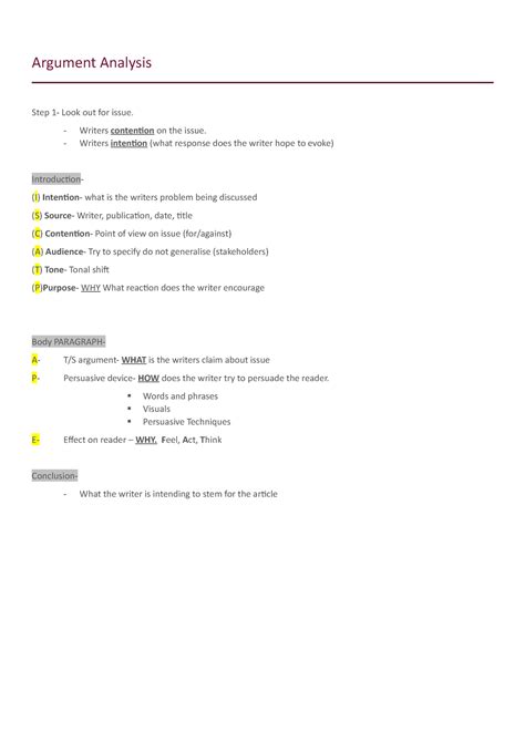 Argument Analysis Vce English Argument Analysis Step 1 Look Out For Issue Writers