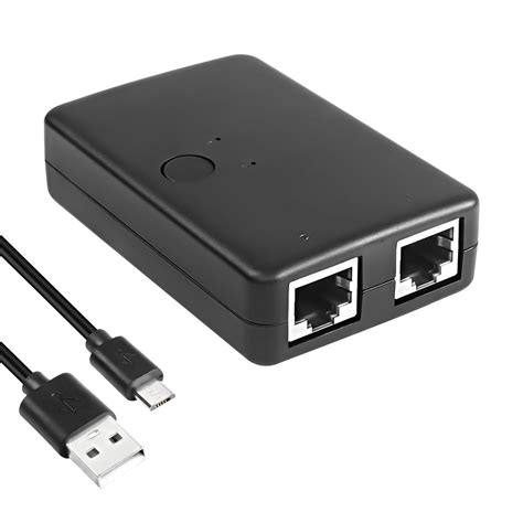 Xmsjsiy Rj45 Ethernet Switch Selector Bi Directional Splitter Transmission 2 Ports Network