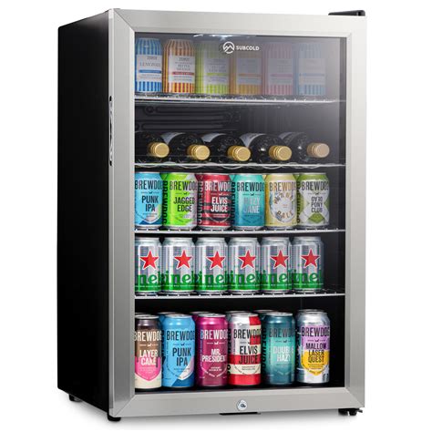 Beer Fridge 115 Litre Glass Door Fridge Stainless Steel Clearance