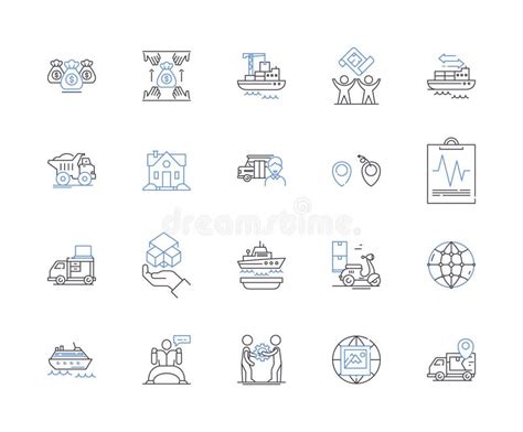 Labeling Line Icons Collection Sorting Identifying Categorizing