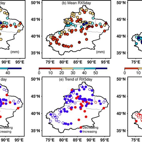 The Spatial Distribution Of Mean A Rx1day Unit Mm B Rx5day Unit