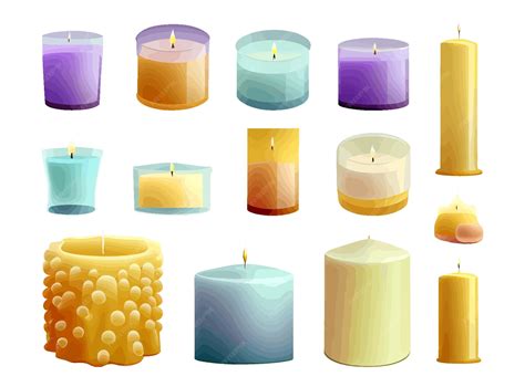 Premium Vector Colorful Candles Set Vector Set Of Candles In