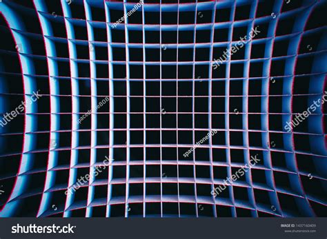 Curved Grid Texture Chromatic Aberration Background Stock Photo Edit Now