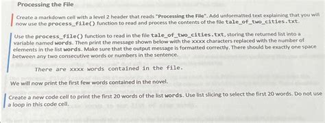 Solved Processing The Filecreate A Markdown Cell With A