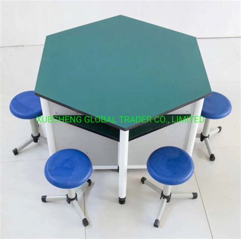 School Furniture Mathematics Classroom Hexagon Desk Cheap Price Maths