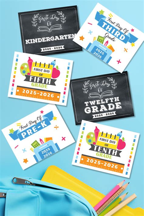 Free Printable First Day Of School Signs 2025 2026 Savor Savvy