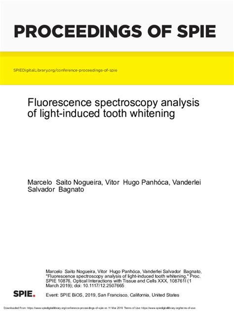 Fillable Online Characterization Of Teeth Fluorescence Properties Due