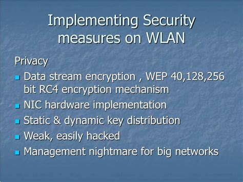 Ppt Implementing Security Measures On Wlan Powerpoint Presentation