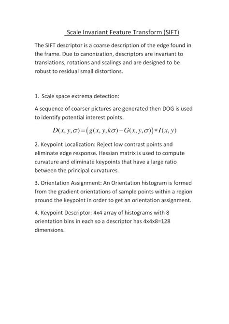 PDF Scale Invariant Feature Transform SIFT Turkel Notes Illusion Files Sift Marganit Pdf