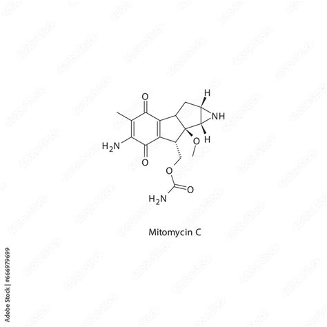 Mitomycin C Flat Skeletal Molecular Structure Dna Replication Inhibitor