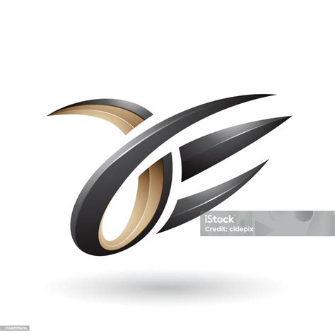 베이 지 블랙 3d 발톱 모양의 편지 A와 E 벡터 일러스트 레이 션 및 갈고리 발톱에 대한 스톡 벡터 아트 및 기타 이미지