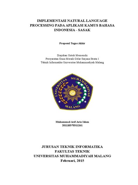 Implementasi Natural Language Processing Pada Kamus Indonesia Pdf