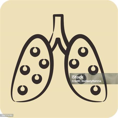 아이콘 폐렴 독감 기호에 적합합니다 손으로 그린 스타일입니다 심플한 디자인 편집 가능 디자인 템플릿 건강관리와 의술에 대한 스톡 벡터 아트 및 기타 이미지 Istock