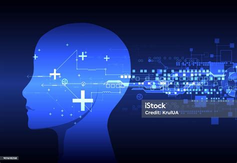 인공 지능 개념입니다 기술 배경입니다 벡터 과학 일러스트 레이 션 가상현실에 대한 스톡 벡터 아트 및 기타 이미지 가상현실 개념 개발 Istock