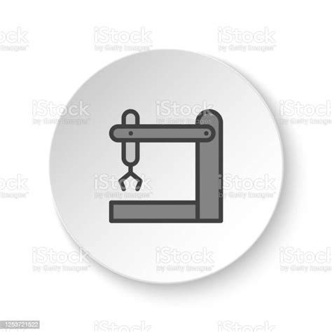 웹 아이콘 조립 라인 산업용 로봇용 라운드 버튼 버튼 배너 라운드 응용 프로그램 일러스트에 대한 배지 인터페이스 개념에 대한 스톡 벡터 아트 및 기타 이미지 Istock