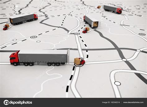 Loading And Unloading Goods On A Map D Rendering Stock Photo By Alphaspirit