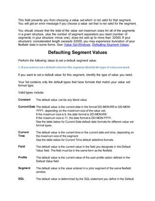 Defining Key Flexfields DOCX Databases Computer Software And Applications