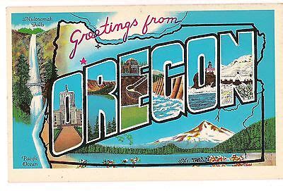 Greetings Large Letter Different Views Multnomah Falls Hood Oregon