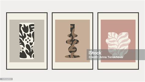 추상 미술 세트 미적 현대 미술 보호 장식 미니멀리스트 예술 포스터 엽서 장식용 컬렉션입니다 벡터 그림 0명에 대한 스톡 벡터