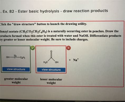 Solved Ex 82 Ester Basic Hydrolysis Draw Reaction