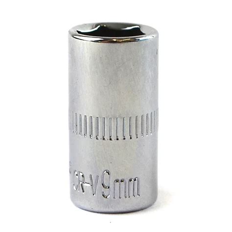 9mm 1 4 Drive Shallow Metric Socket Single Hex 6 Sided Bergen