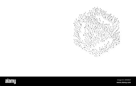 3d Rendering Of Nails In Shape Of Symbol Of Benzene Under Microscope