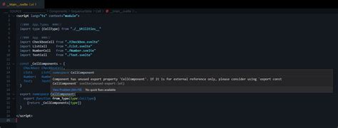 Exporting Typescript Namespace From Component Raises A Warning · Issue 1095 · Sveltejslanguage