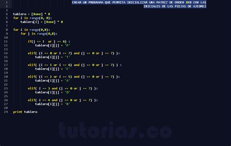 Arrays Python Matriz Tablero De Ajedrez