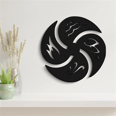 Four Elements Art Wood Wall Decor Etsy