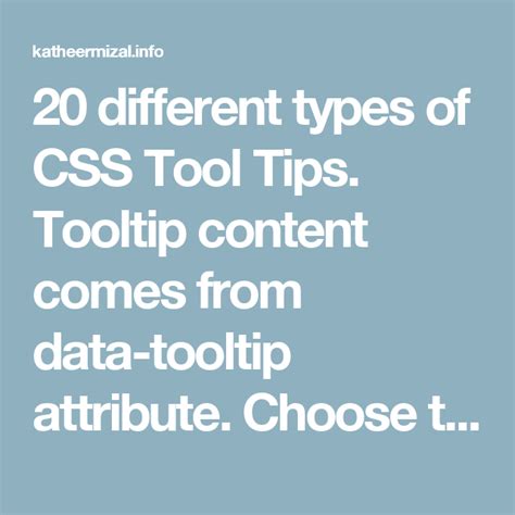 20 Different Types Of Css Tool Tips Tooltip Content Comes From Data