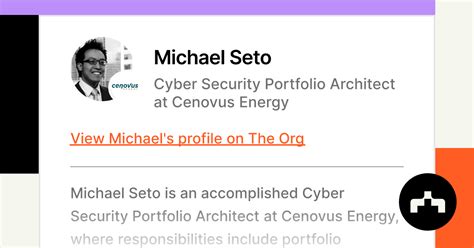 Michael Seto Cyber Security Portfolio Architect At Cenovus Energy The Org