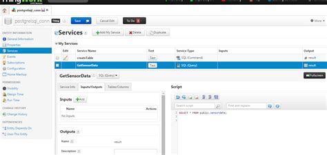 Postgresql Trying To Send Data From Thingworx Composer To Postgres