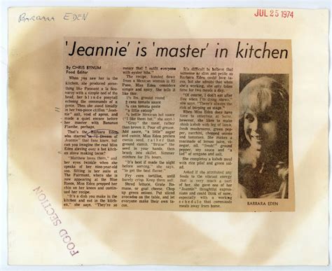 1974 Pretty Actress Barbara Eden Talks Cooking Vintage 8x10 Press Photo