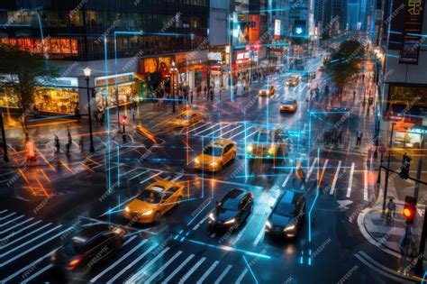smart technology optimizing urban traffic flow premium ai generated image
