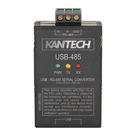 Kantech Access Control And Accessories Usb 485 Specifications Pdf Download Manualslib