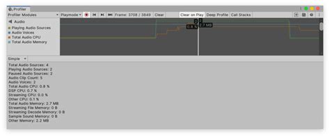 audio profiler 模块 unity 手册