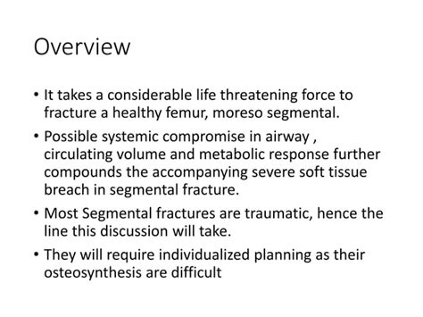 Treatment Of Segmental Femoral Fracture Pptx