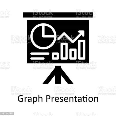 Ilustrasi Graph Presentation Vector Solid Icon Design Simbol Perbankan